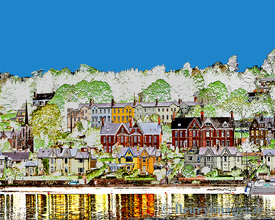 Monkstown Village Sketch | Fleuryimages.ie