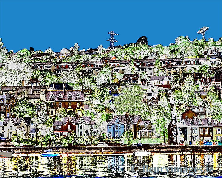 Monkstown Village Sketch | Fleuryimages.ie